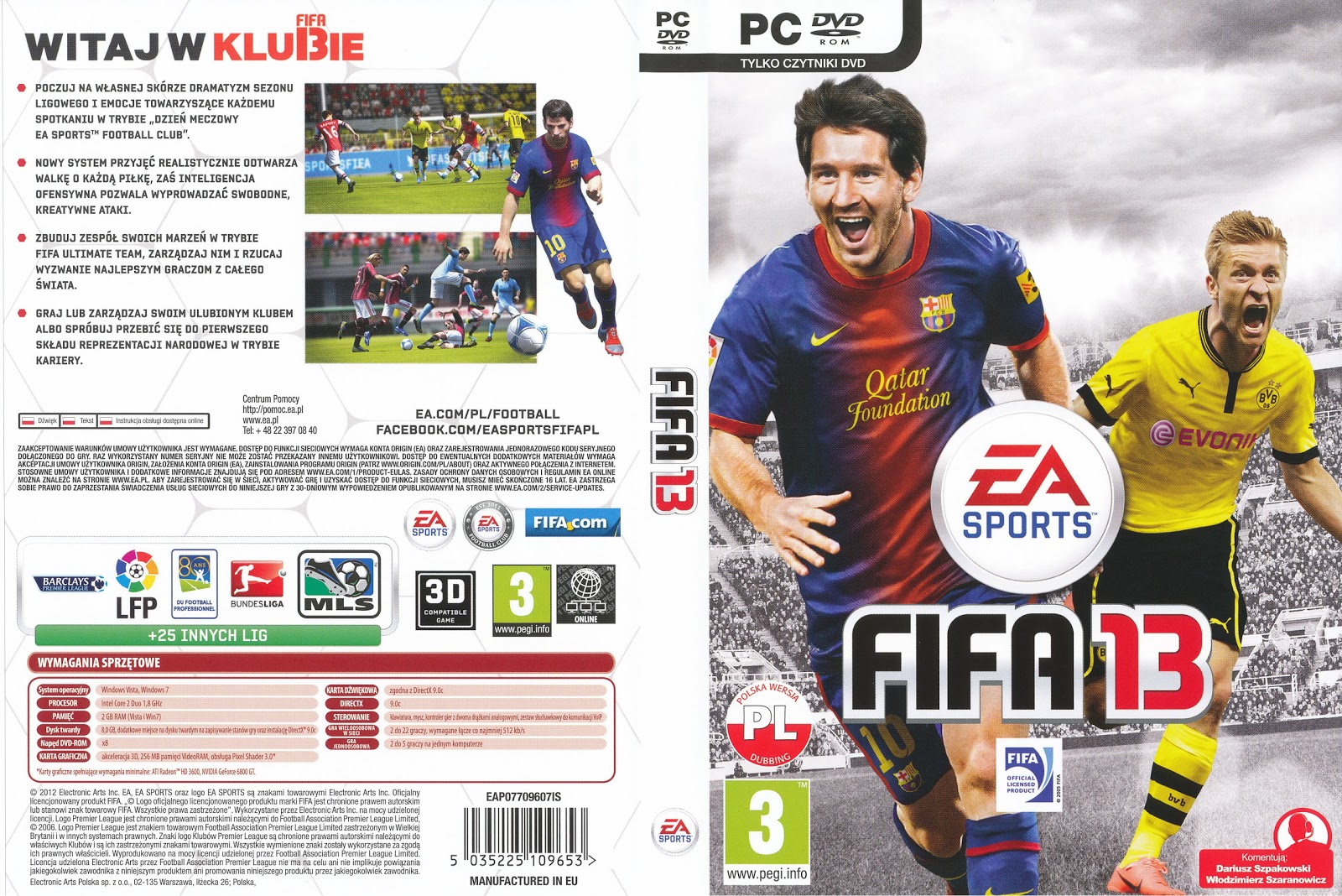 PC GAMES | Fifa 13 (2012) Polish - Retail DVD | FREE DOWNLOAD COVER